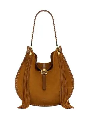 Isabel Marant Oskan Hobo Suede Shoulder Bag - Brown