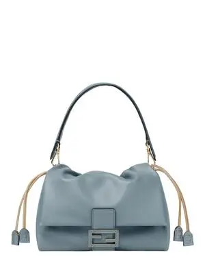 Fendi Mamma Baguette Medium Leather Crossbody Bag - Blue