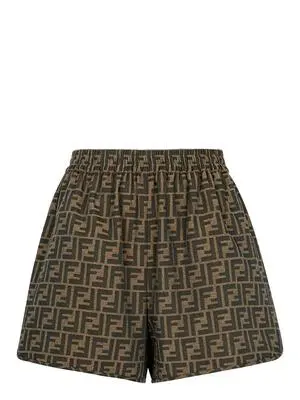 Fendi Ff Fabric Shorts - Brown