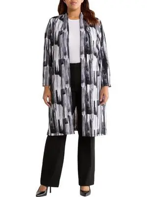 Vikki Vi Printed Knit Duster - Brushstroke
