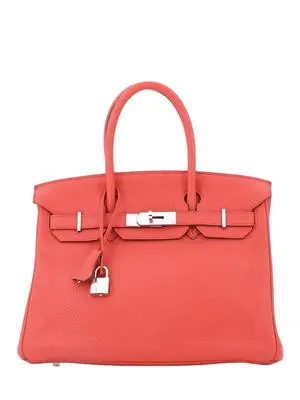 HERMES Birkin Handbag 30 Pink Clemence With Palladium Hardware - Bougainvillier