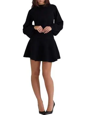 HOUSE OF CB Flared Wool-Blend Miniskirt
