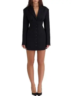 House Of Cb Georgia Mini Jacket Dress - Black