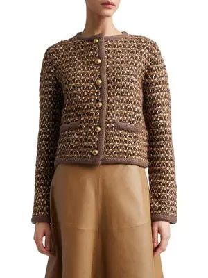 Altuzarra Conroy Wool Blend Tweed Jacket - Toffee