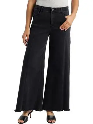 Wit & Wisdom Skyrise Seamed Wide Leg Jeans - Washed Black Artisanal
