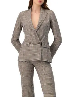 IVONNE Double-breasted Prince Of Wales Blazer - Multi-brown