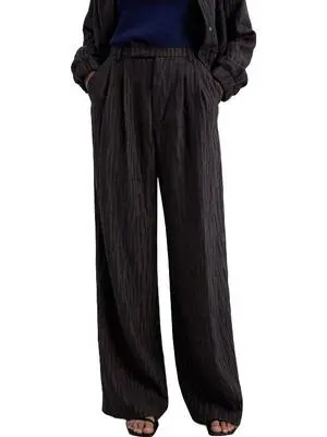 SCALPERS Wide Leg Trousers - Bluebrown