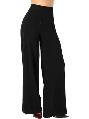 IVONNE Corduroy Wide-leg Trousers - Black