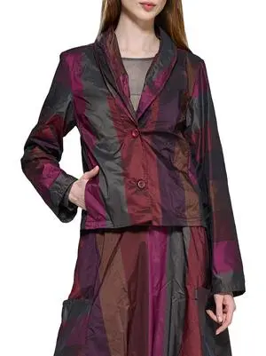 LUUKAA Litia Striped Jacket Dark Scarlet