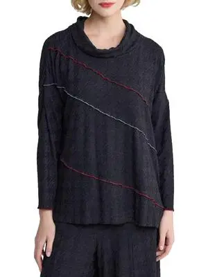 LUUKAA Fleuris Cowl-neck Blouse - Coalblack Red