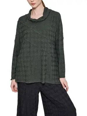 LUUKAA Fleuris Cowl-neck Blouse - Olive
