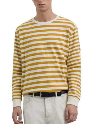 SCALPERS Mixedstriped Ls Tee - Mustard
