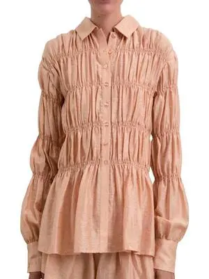 SCALPERS Smock Shirt - Blush