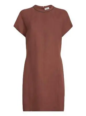 Brunello Cucinelli Fluid Twill T-shirt Dress - Orange