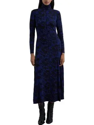 SCALPERS Scalpers Jerseyoverlock Midi Dress Animalprint