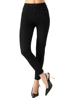 IVONNE Stretch Denim Skinny Jeans - Black