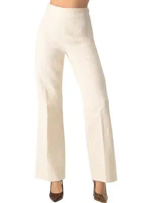 IVONNE Wide-Leg Textured Trousers
