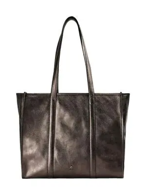 SCALPERS Metallic Leather Shopper Bag - Bronze