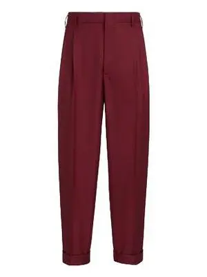 Brunello Cucinelli Virgin Wool Trousers - Cherry