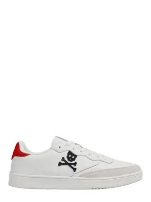 SCALPERS Leather Sneakers With Skull Detail - Blue/red