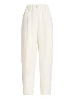 Brunello Cucinelli Fluid Twill Baggy Trousers - Ivory