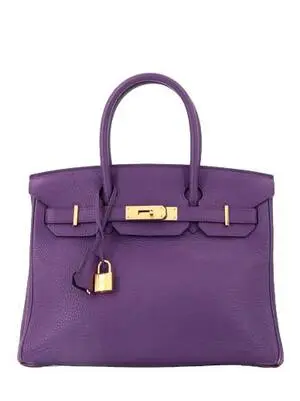 HERMES Birkin 30 Handbag Togo Leather With Gold Hardware - Ultraviolet