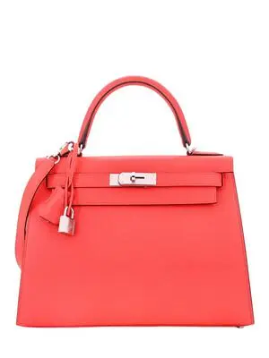 HERMES Kelly Handbag 28 - Rose Texas