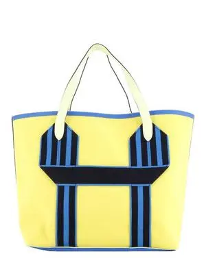 HERMES Pursangle Tote Canvas With Leather - Lime