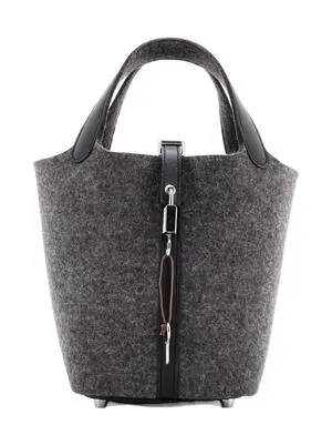 HERMES Picotin Lock Bag Felt With Leather Pm - Gris Moyen