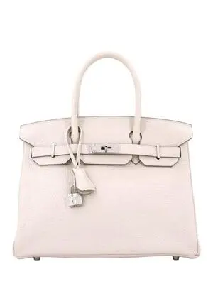 HERMES Birkin Handbag 30 Clemence With Palladium Hardware