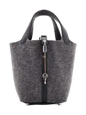 Hermès Picotin Lock Bag Felt With Leather Pm - Grey