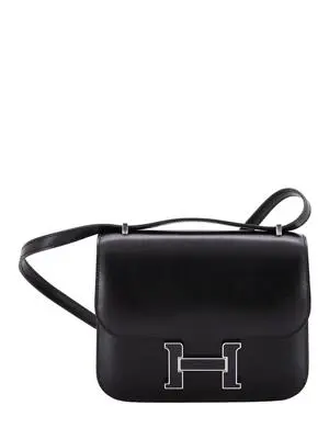 HERMES Constance 18 Bag Box Calf With Aventurine - Noir