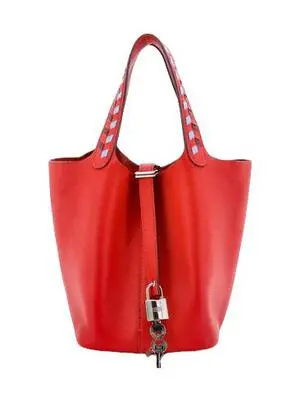 Hermès Picotin Lock Bag Tressage Epsom Pm Red