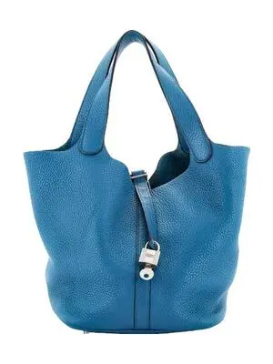 Hermès Picotin Lock Bag Clemence Mm Blue