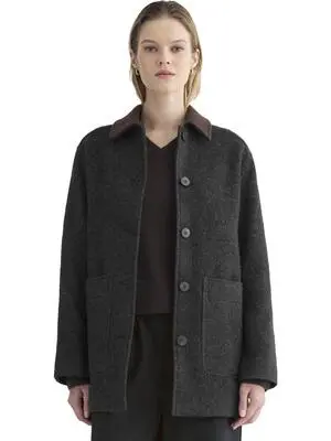 Everlane Italian Car Coat - Carbone/black