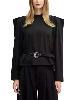 Versace Buckle-detailed Top - Black