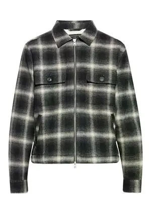 ALLSAINTS Bayo Plaid Zip-up Overshirt - Black