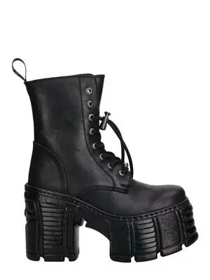 NEW ROCK 120mm Lace-up Platform Boots - Black