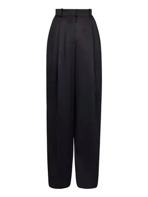 Nina Ricci Crepe Satin Trousers - Black