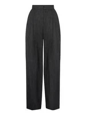 Nina Ricci Pinstriped Wide-leg Trousers - Black