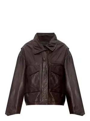 ALLSAINTS Clay Leather Jacket - Brown