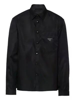 Prada Re-nylon Point-collar Shirt - Black
