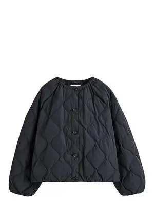 Cos Gathered Quilted Down Jacket - Navy