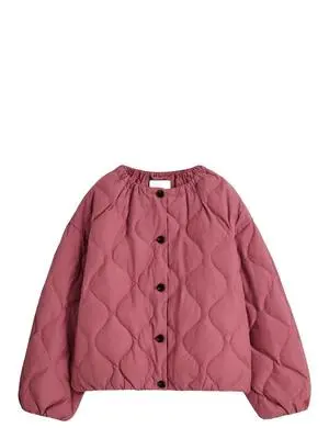 Cos Gathered Quilted Down Jacket - Red