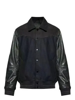 ALLSAINTS Leather Panelled Jacket - Black