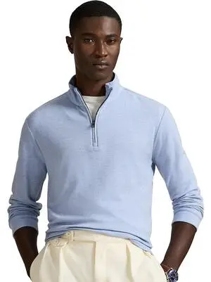 Ralph Lauren Textured Quarter-zip Pullover - Isle Heather/nevis