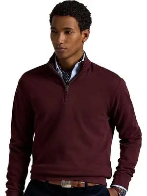 Ralph Lauren Textured Quarter-zip Pullover - Spring Wine Heather
