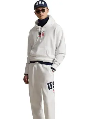 Ralph Lauren Flag Fleece Hoodie - White