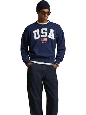 Ralph Lauren Vintage Fit Flag Fleece Sweatshirt - Refined Navy