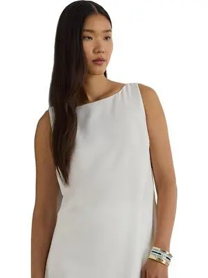 Ralph Lauren Double-faced Georgette Sleeveless Tunic - White